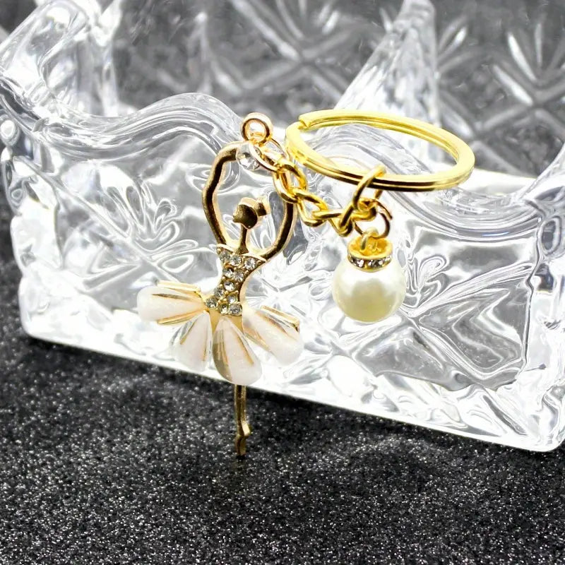 Ballet Dancer With Pearl Keyring - Ivory — Spectrum Movement